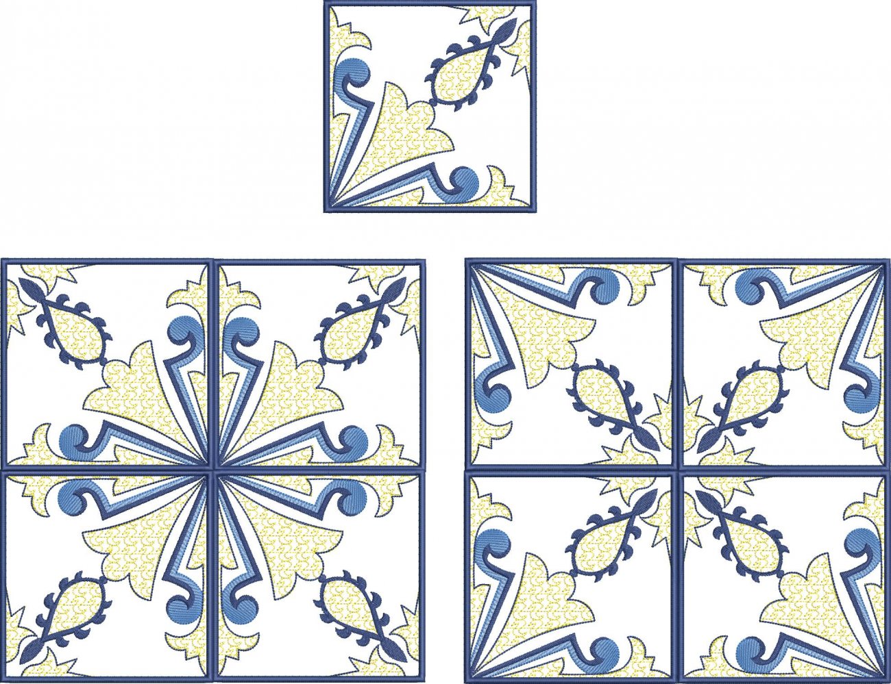 BFC1969 Portuguese Azulejos Tiles Quilt Blocks