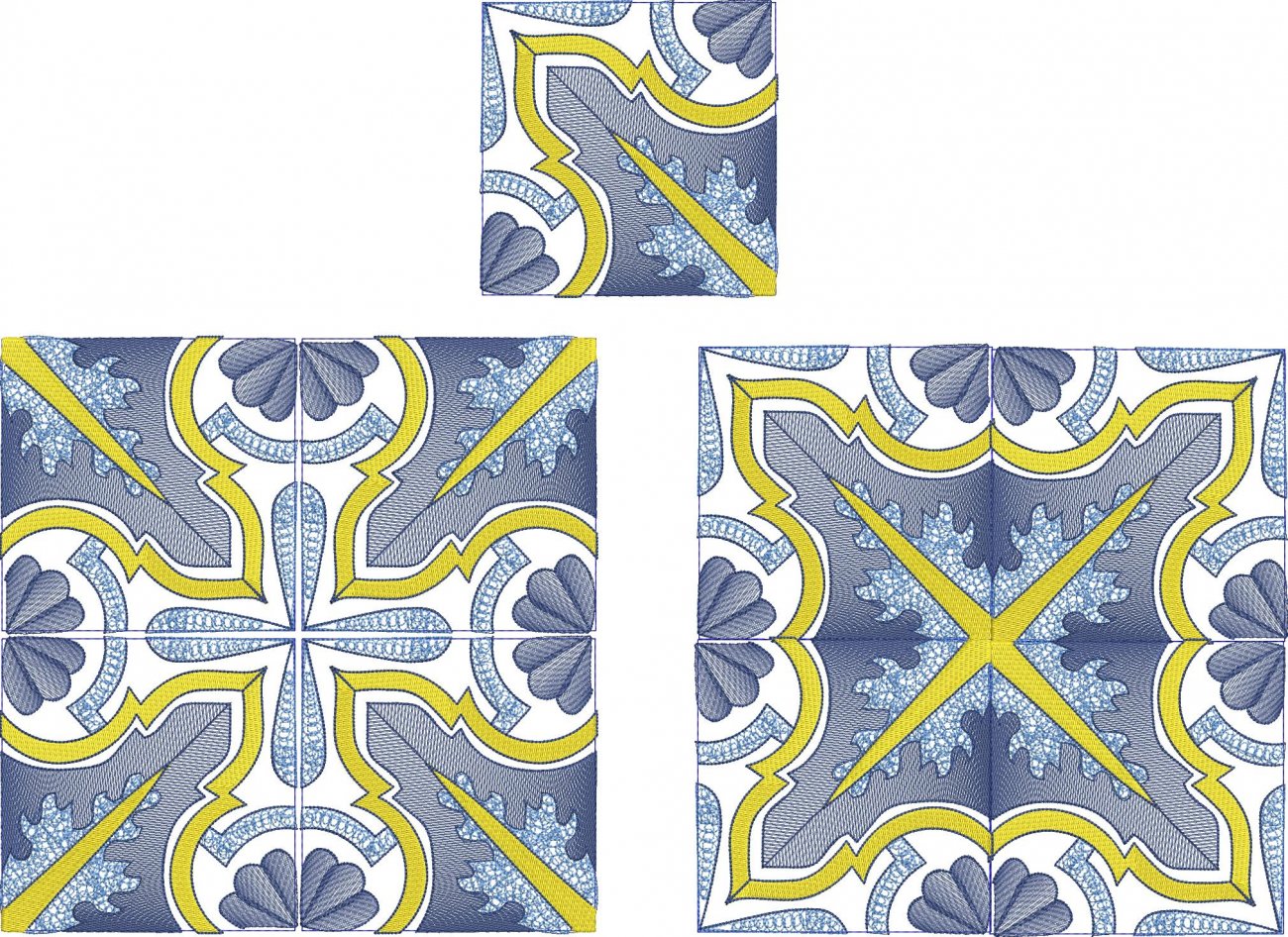 BFC1969 Portuguese Azulejos Tiles Quilt Blocks