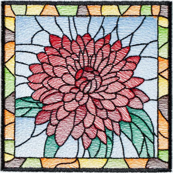 BFC1484 Stained Glass Floral Squares II
